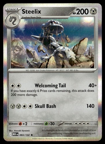 Steelix - Rare Holo ME01: Mega Evolution 093/132 LP Pokémon TCG | eBay