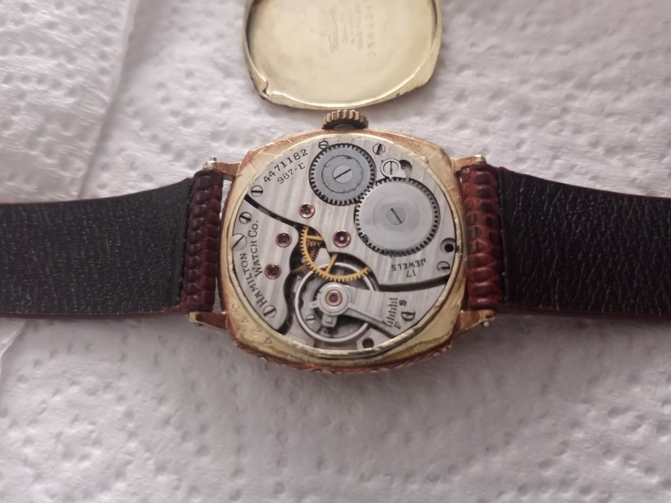 Vintage Hamilton Watch 987E Year 1936, 14k Gold Filled Cusion Case | eBay