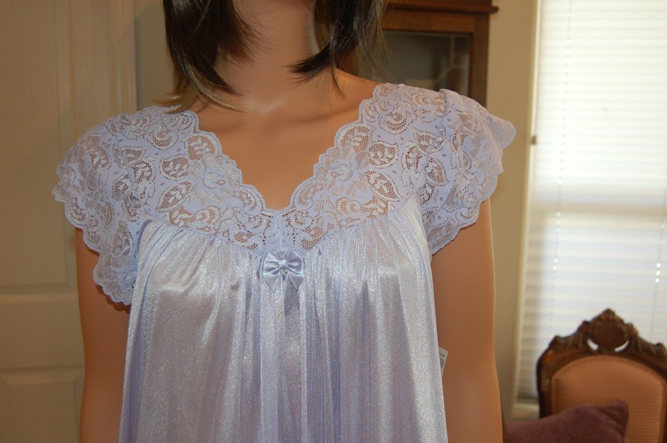 SHADOWLINE SILHOUETTE SATINTRIQUE NYLON NIGHTGOWN, SIZES S TO 3X ...