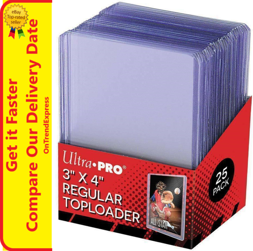 25 x Ultra Pro CLEAR TOPLOADER REGULAR 35pt 3 x 4 TOP LOADER LOADERS ...