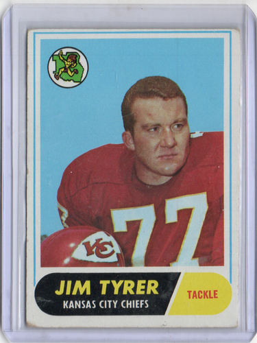 JIM TYRER 1968 TOPPS FOOTBALL CARD #15 CHIEFS VG A115 | eBay