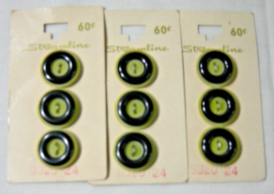 Vintage - 6 Streamline Buttons -Yellow/Black - 3/4" round | eBay