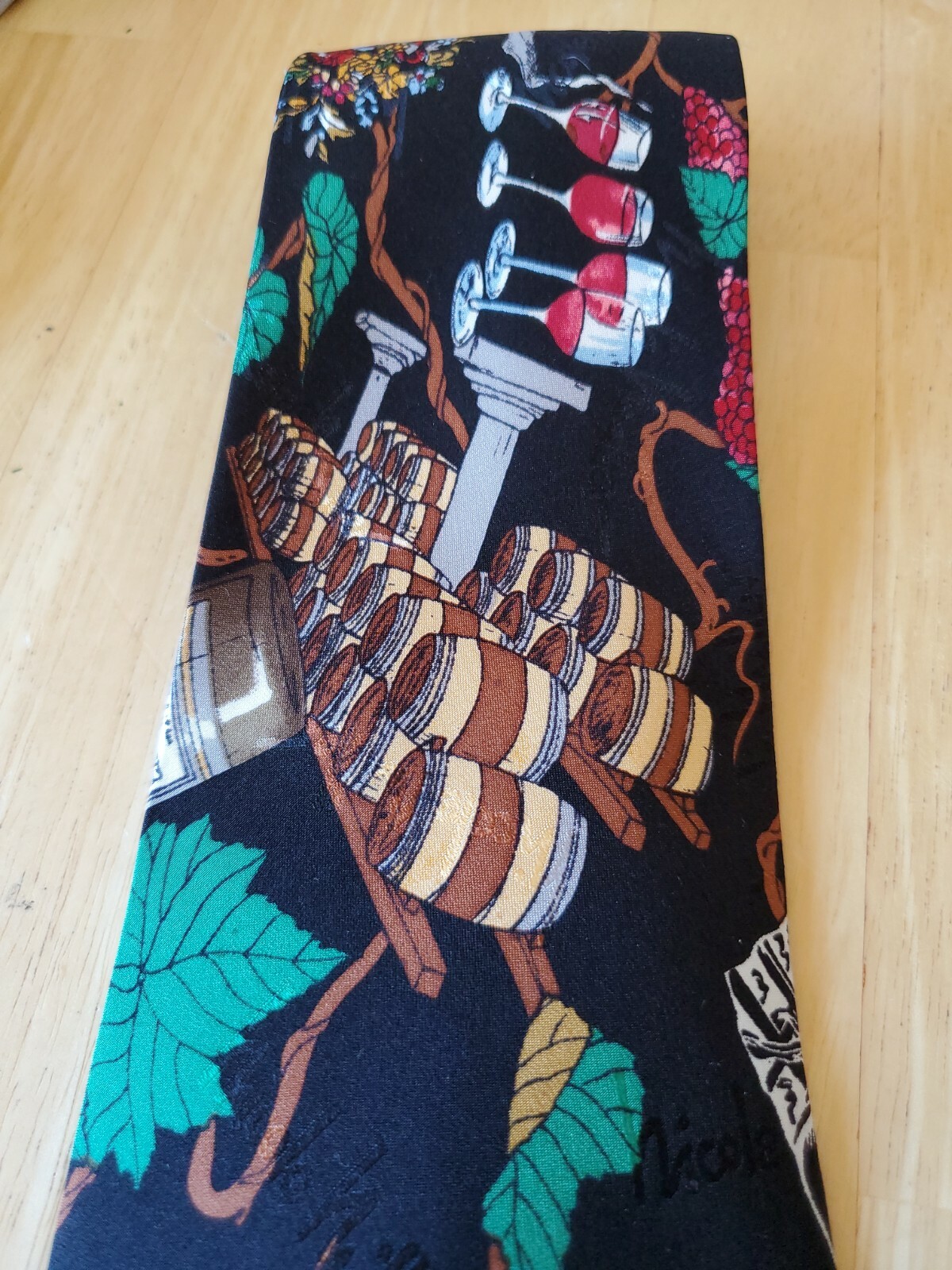 Vintage Nicole Miller Tie, Wine Theme, Grapes, Vinyard, 1993 | eBay