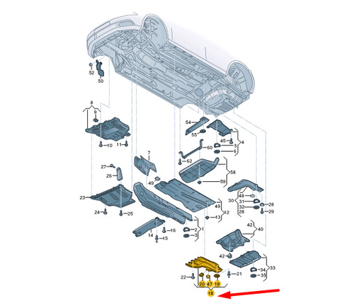 NEW VOLKSWAGEN GOLF MK8 REAR RIGHT UNDERBODY TRIM 5WA825102A ORIGINAL ...