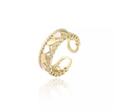 New Fashion Woman Ring Gold Color Heart Ring Adjustable | eBay