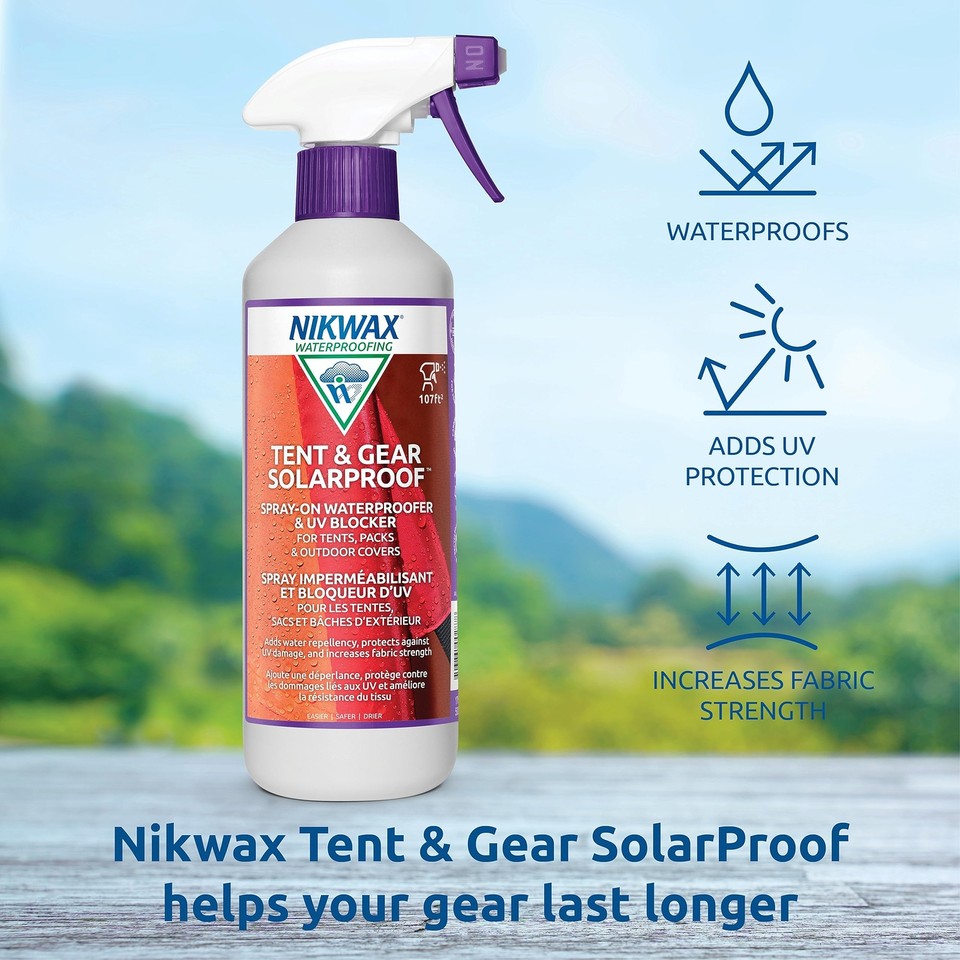 Nikwax Tent & Gear Tent & Gear Solarproof 500ml Spray Waterproofing and ...
