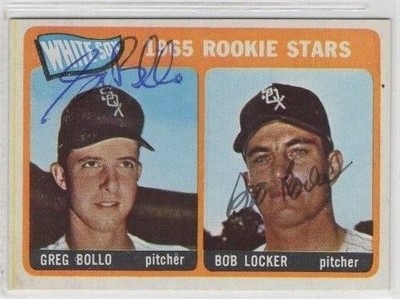 Greg Bollo & Bob Locker 1965 Topps authentic autographed card White Sox ...