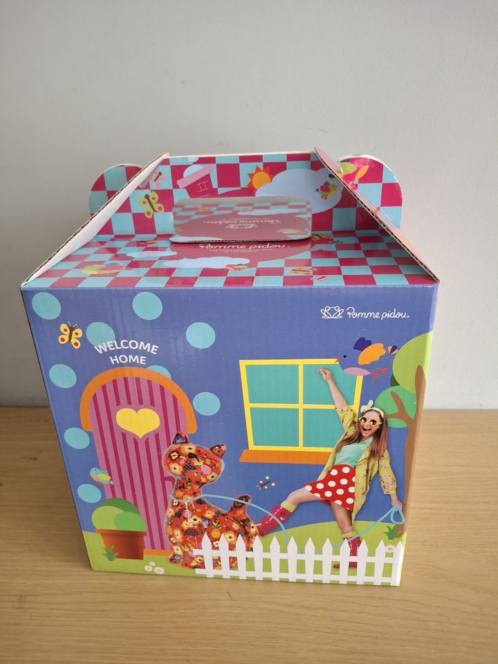 POMME PIDOU TOTO TEDDY BEAR Decoupage RED HEART Money Box Piggy Bank ...