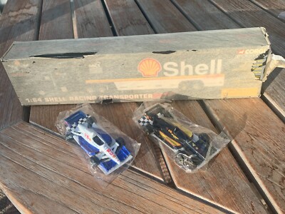 1:64 CORGI SHELL OIL RACING TRANSPORTER DIECAST SEMI TRUCK + 2 INDY ...