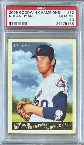 2009 UPPER DECK GOODWIN CHAMPIONS NOLAN RYAN #52 HOF PSA 10 GEM MT METS ...