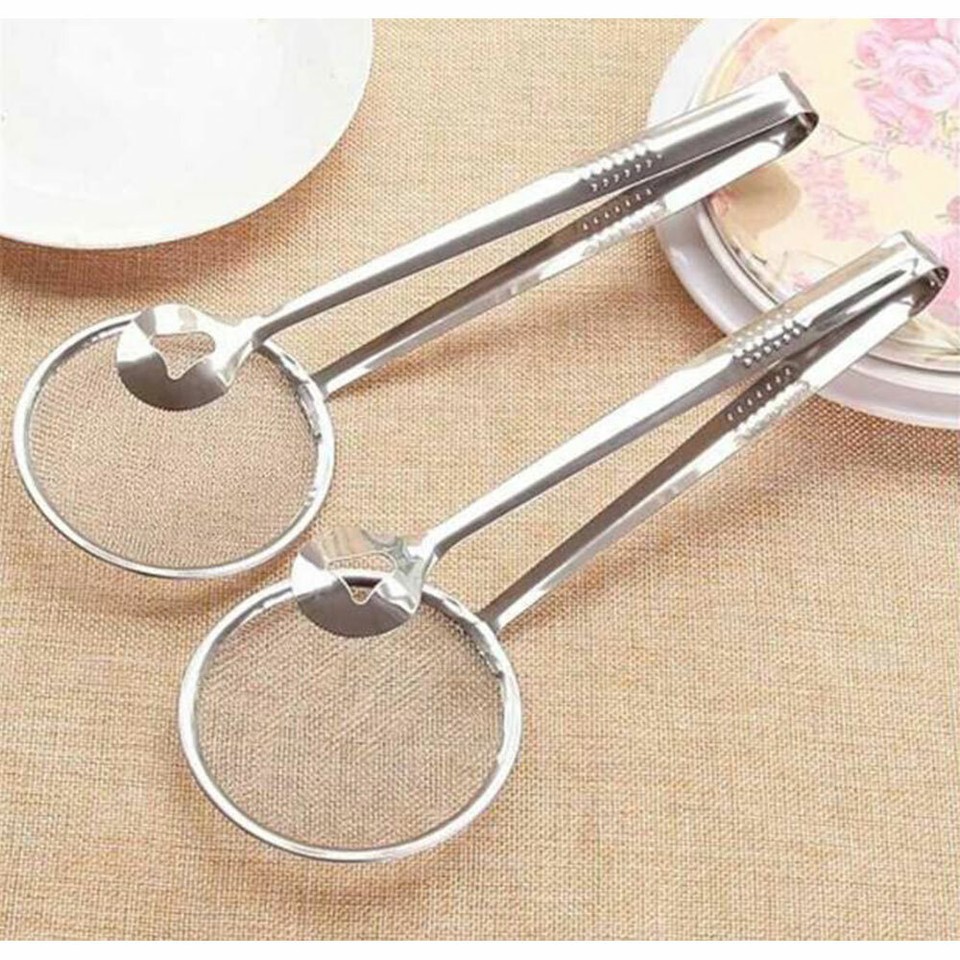 new Stainless Steel Food Oil-Frying Filter Spoon with Clip Strainer ...