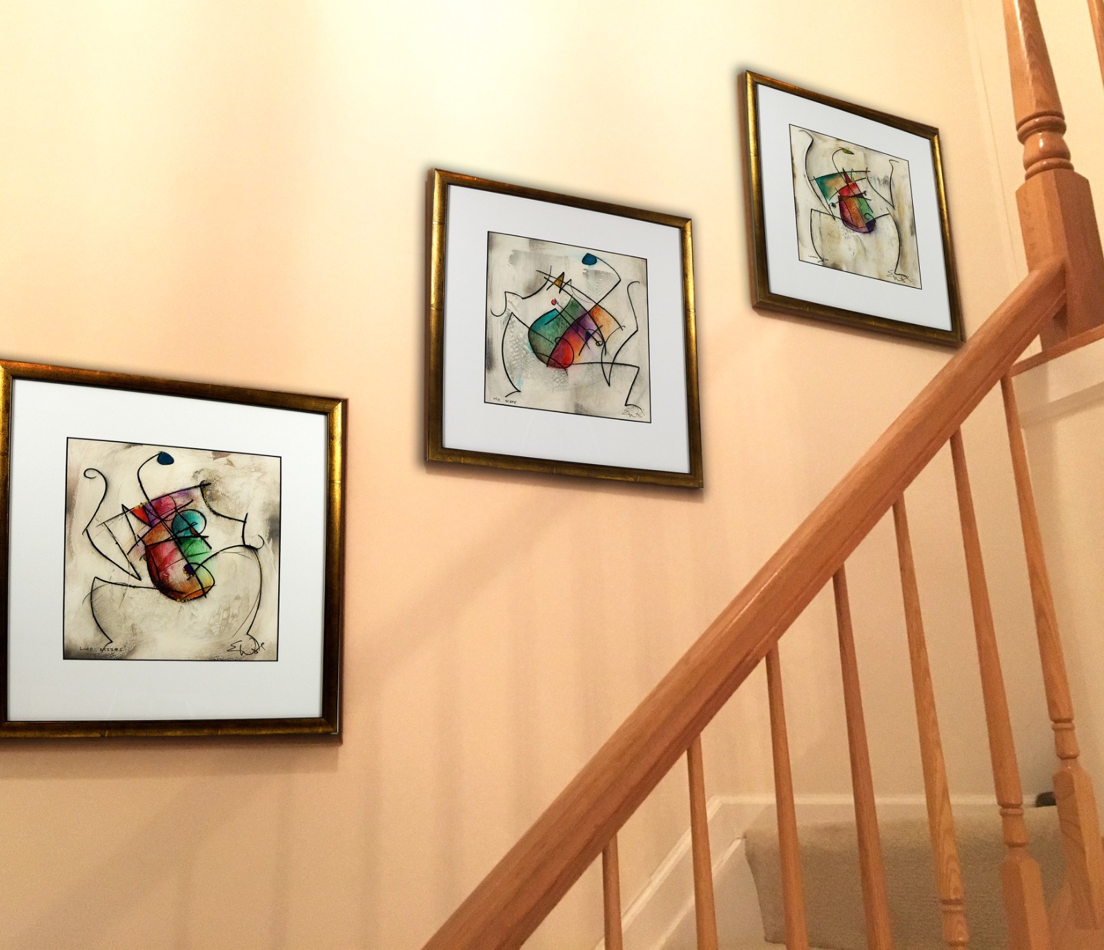 Set of 3 Eric Waugh Original Acrylics, Framed, Numbered and Signed ...
