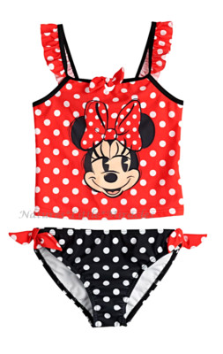 NWT Disney Minnie Mouse Swimsuit Girls Tankini Bikini Set Size 4 5 6 ...