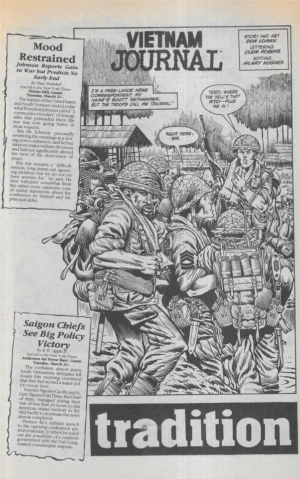 Vietnam Journal Comic 6 Cover A First Print 1988 Don Lomax Clem Robins ...