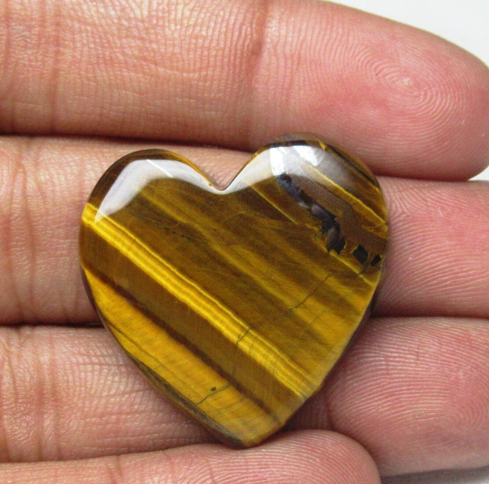 Tiger Eye Heart Shape 46.50 ct Natural Loose Gemstone Cabochon H 3180 ...