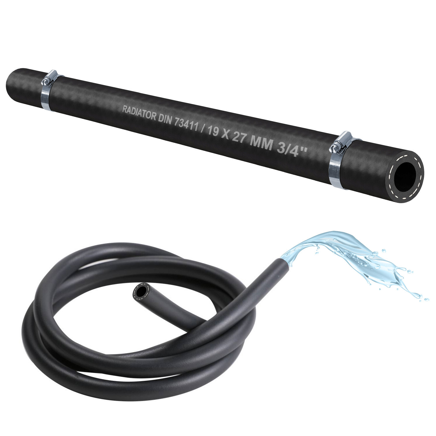 EPDM Gummi Kühlerschlauch Kühlwasserschlauch DIN 73411 ink 2x W2 ...