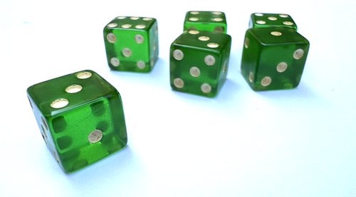 Lot of 6 Vintage Translucent Green Dice 1/2" In Size | eBay