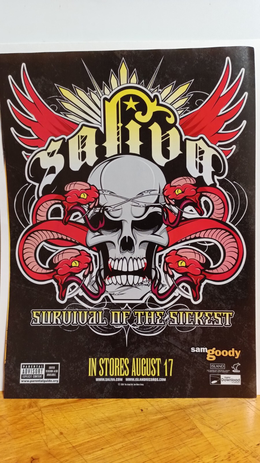 SALIVA ALBUM RELEASE PROMO AD 2004 PRINT AD 11 X 8.5 t2 | eBay
