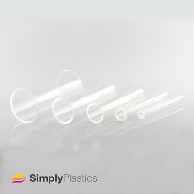 Clear Extruded Acrylic Plastic Perspex Tube Pipe / 10mm - 50mm Outside ...