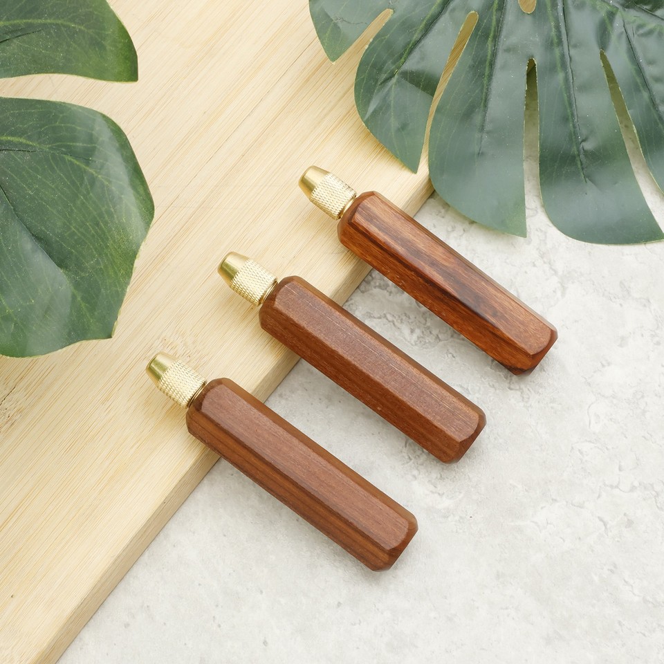 3Pcs Diamond Needle File Handle Wooden File Handle with Brass Collet ...