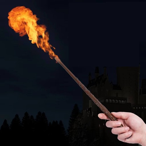 Real Fire Blowing Harry Potter Magic Fire Wand USB Rechargeable Flame ...