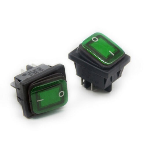 Illuminated Waterproof Rocker Switch Redgreen Rectangle OnOff IP67 20A ...