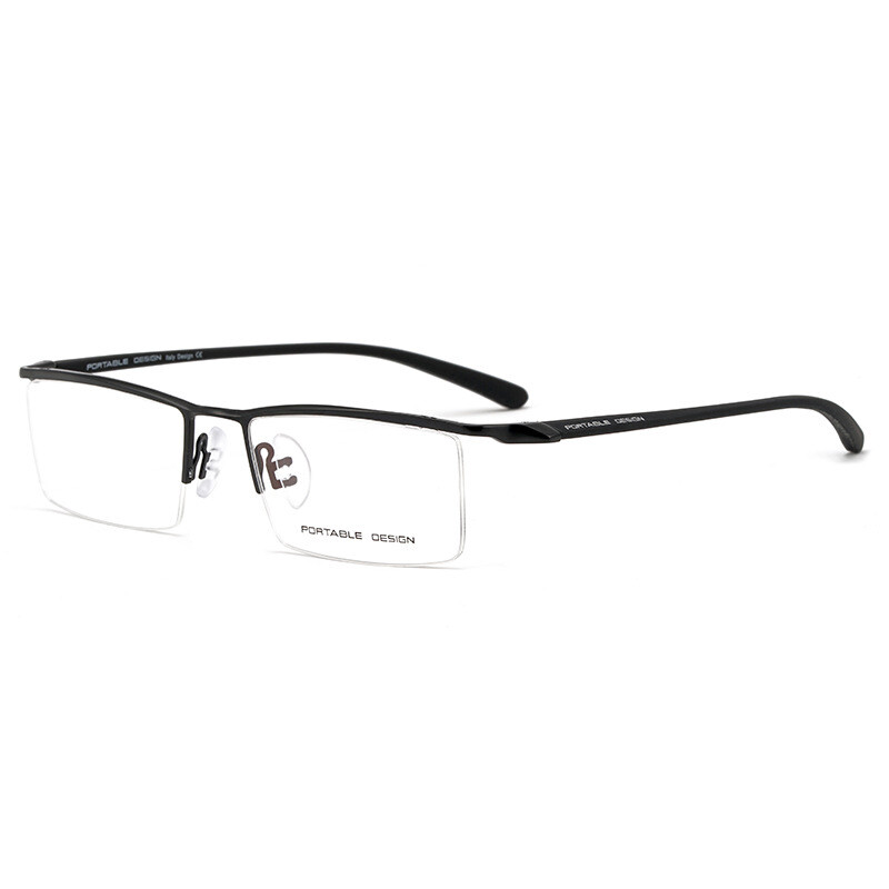 Metal Eyeglass Frames Semi-rimmed Spectacles Unisex Business Glasses | eBay