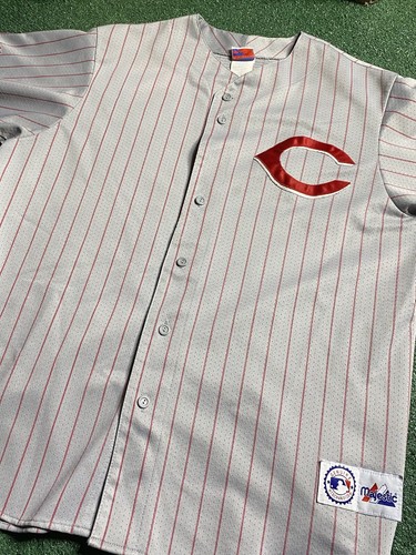 Cincinnati Reds Mesh Grey Pinstripe Jersey No Name XXL | eBay