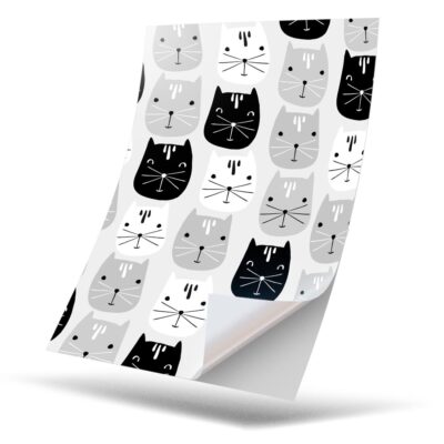1 x Vinyl Sticker A4 - BW - Cute Cartoon Cat Pattern Art Kids #37823 ...