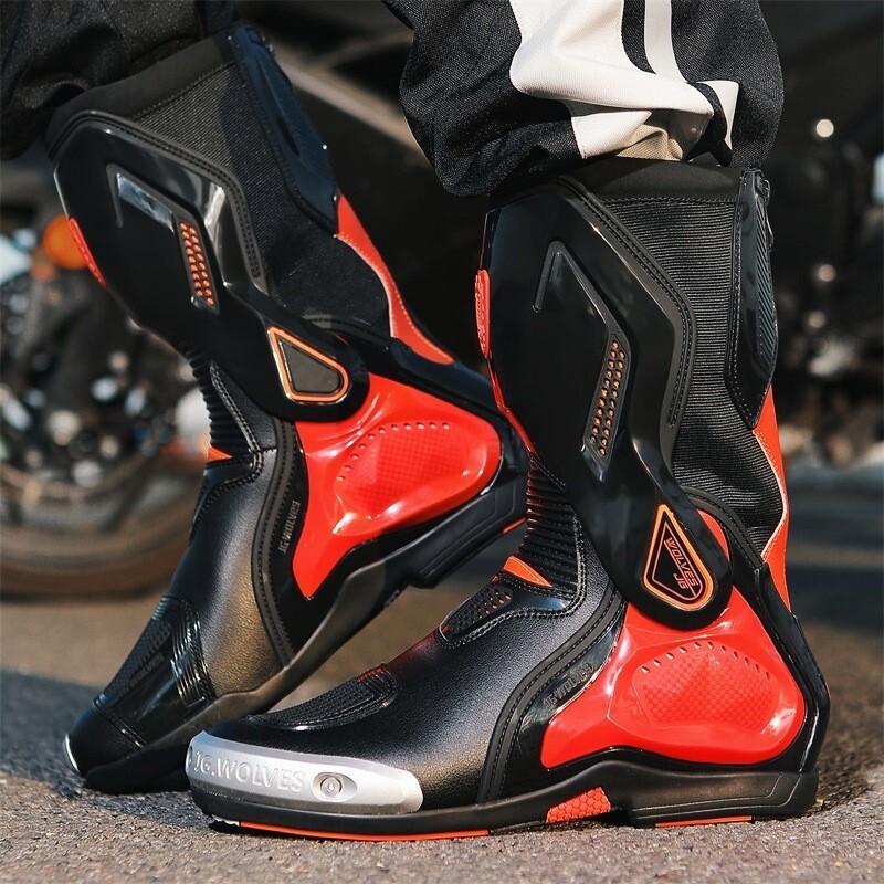 Motorcycle High-top Biker Boots Racing Bike Boots Breathable Street ...