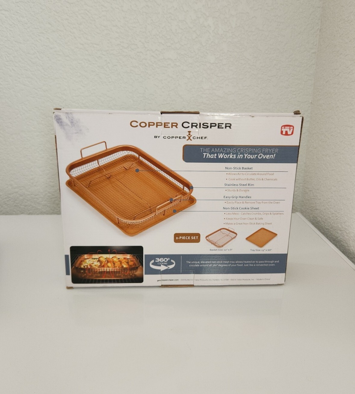 Copper Crisper Non Stick Oven Air Fryer Basket & Tray Set by Copper ...