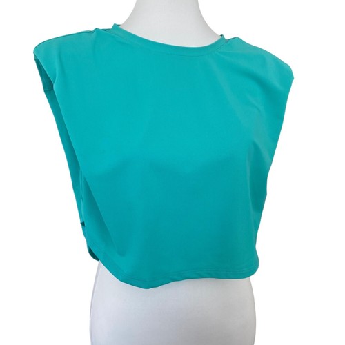 Beach Riot Waterfall Turquoise Mesh Dunes Muscle Tee Cropped Top XS ...