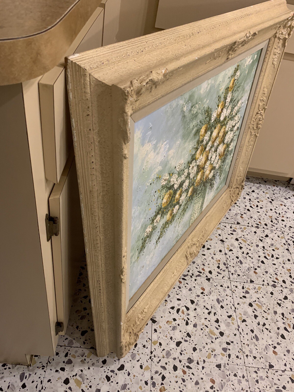 MCM Still Life Impasto Painting 24x30 w/Huge French Provençal Frame ...