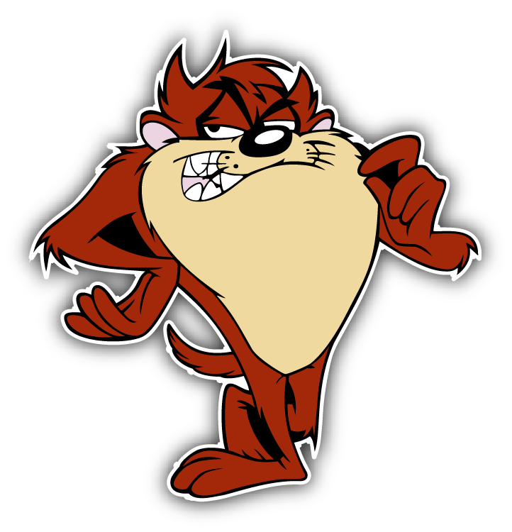 Taz Angry Cartoon Car Bumper Sticker Decal 5'' x 5'' | eBay
