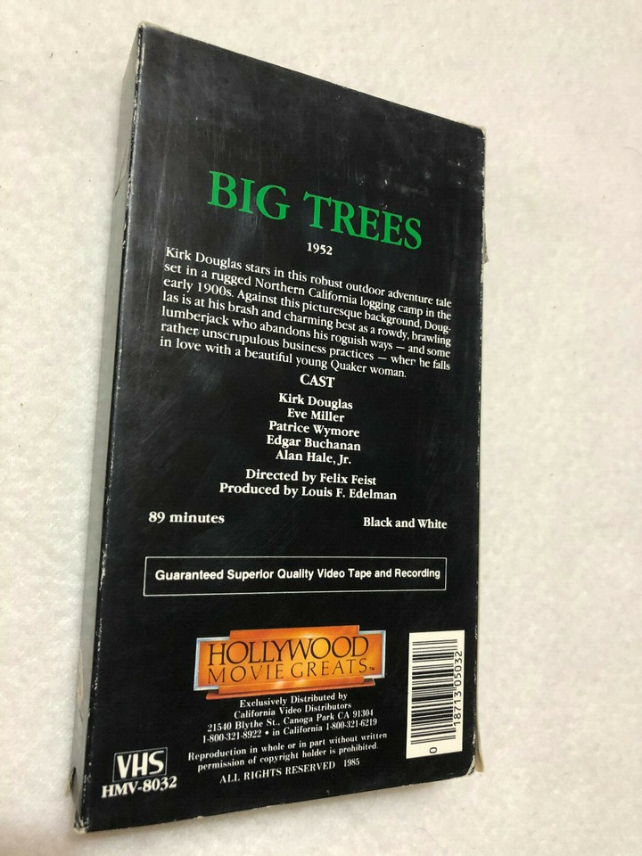 BIG TREES KIRK DOUGLAS EVE MILLER HOLLYWOOD CLASSICS VHS 1985 | eBay