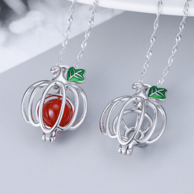 Sterling Silver Pendant Necklace, S925 Openable Pearl Cage Locket ...