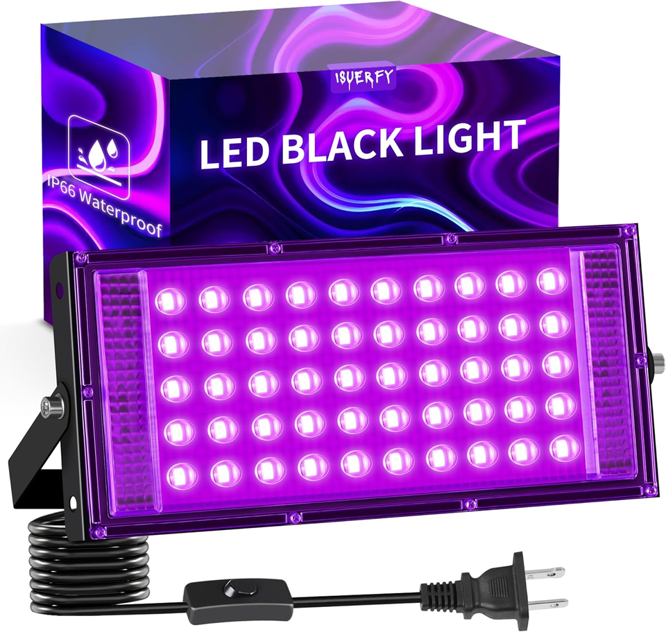 50W LED Black Light IP66 Waterproof, Outdoor Blacklight Flood Light ...