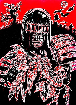 Judge Death 2000 Ad Fan Art Comic Ink Art A3 Hand Drawn Signed Dark Art ...