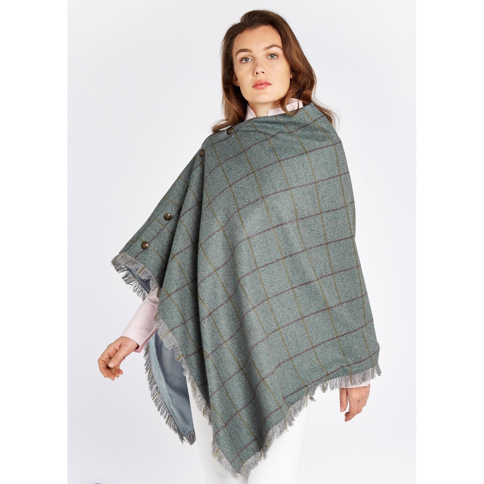 Dubarry of Ireland Hazelwood Tweed Poncho Sorrel 100% Pure New Wool One ...