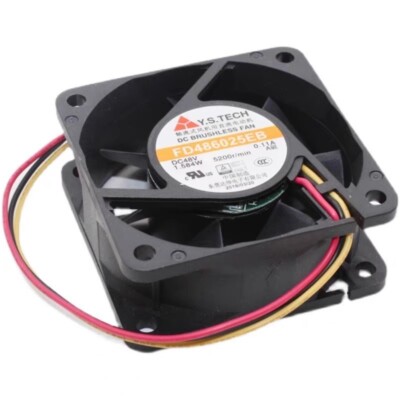 Y.S.TECH FD486025EB 6025 DC48V 0.11A 3-wire dual ball inverter cooling ...
