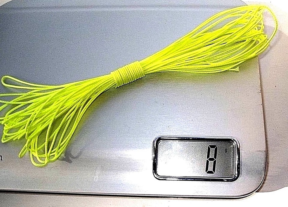 DYNEEMA CORD, 1.3mm. FLUORESCENT YELLOW. CAMPING, GUY LINE, TENT, TARP ...