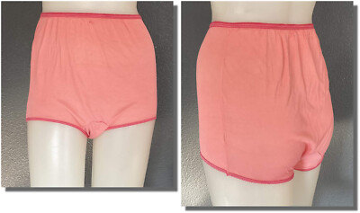Vintage Coral Rose Double Acetate Full Brief Panties Gorgeous Color M ...
