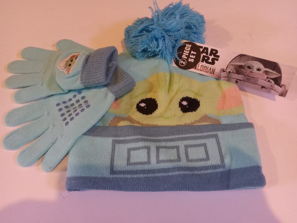 Hat And Gloves Winter Set Star Wars Mandalorian Baby Yoda-Grogu Girls ...