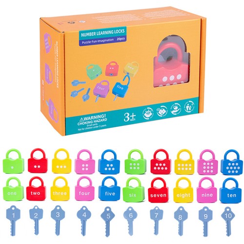 10Pcs/Set ABS Montessori Unlock Key Toys Kids Learning Locks Toy with ...