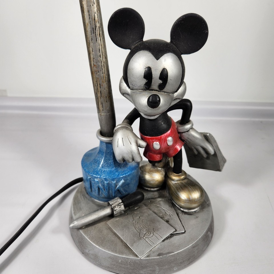 DISNEY 2002 HAMPTON BAY MICKEY MOUSE AT THE INK WELL TABLE LAMP RESIN ...