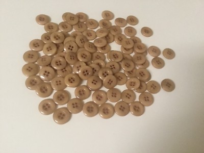 96 tan 4 hole flat buttons, 3/4" | eBay