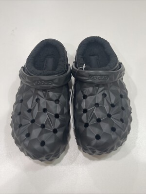 Crocs- Unisex Black Textured Lined Crocs- Men 9 Women 11 | eBay