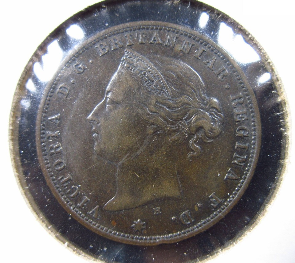 JERSEY 1/24 Shilling 1877 AU Heaton Mint Victoria British h6794 Money ...