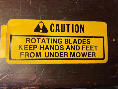 SNAPPER SAFETY DECAL, CAUTION ROTATING BLADES, NOS | eBay