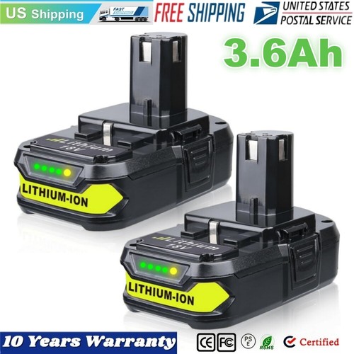 2Packs Li-Ion Battery 3.6Ah P102 for Ryobi 18V Power Tools P108 P105 ...
